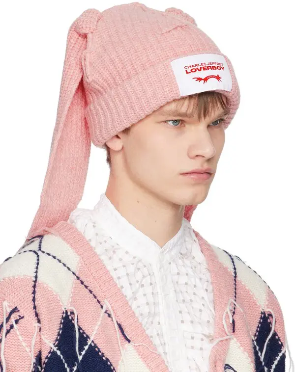 Charles Jeffrey Loverboy Pink Chunky Rabbit Beanie - Pink Pink